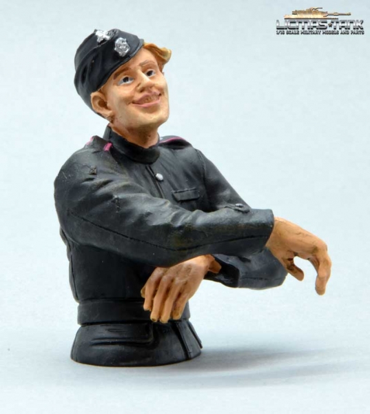 1/16 Figur Halbfigur bemalt Deutsche Panzerbesatzung WW2 Funker ...
