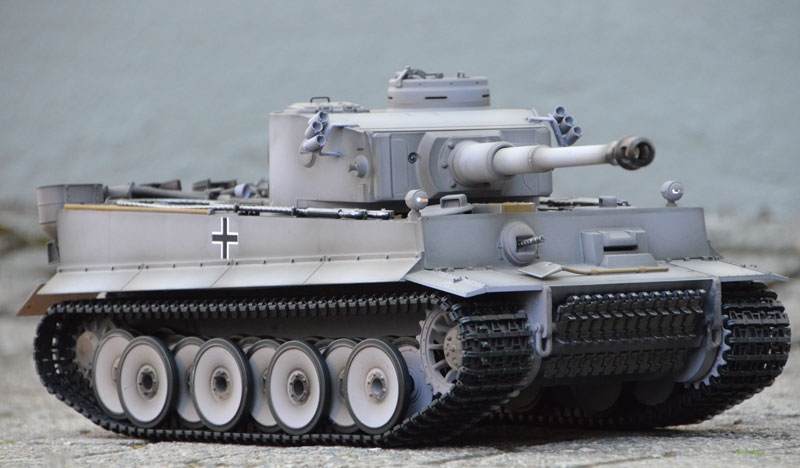 RC Tank 2.4 GHz Tiger 1 Grey Taigen V3 infrared firing + gun barrel ...