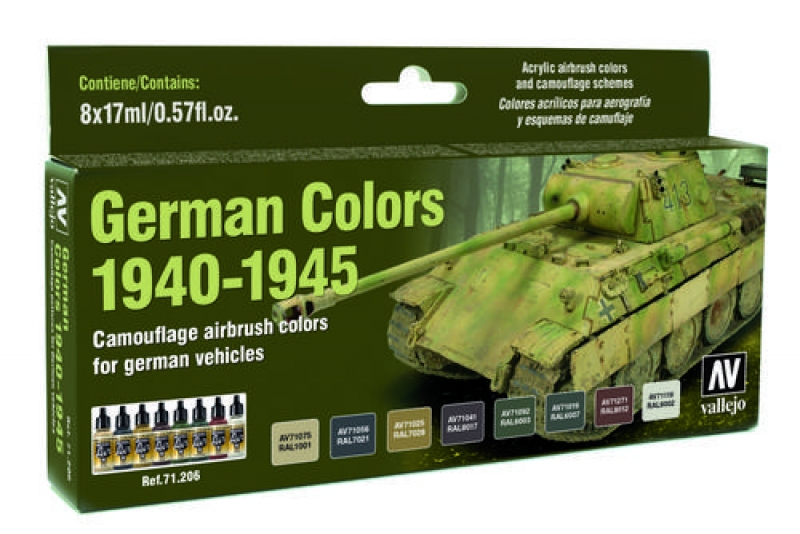 Model Air: Model Air 8-er Set German Vehicles Colors 1940-1945
